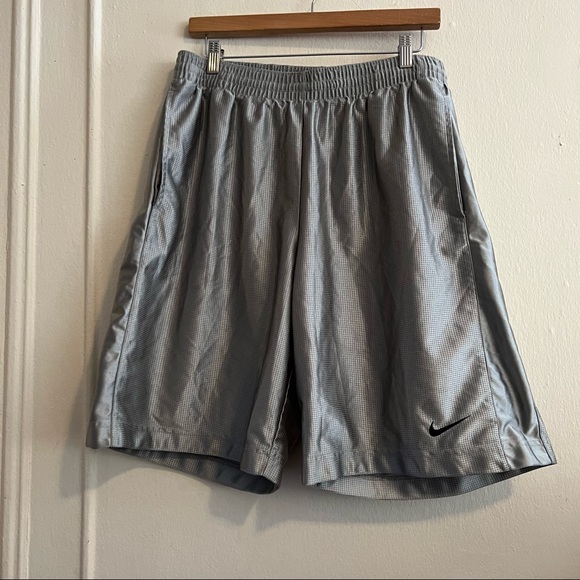 Nike | Shorts | Nike Mens Polyester Basketball Shorts Large Silver ...